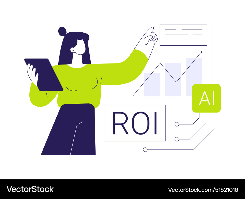 Roi and attribution analysis with ai abstract Vector Image