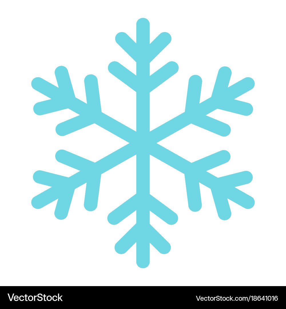 Snowflake Flat Icon - Winter Royalty Free Vector Image