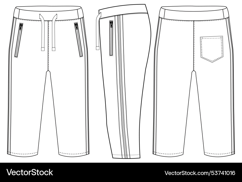 Three quarter shorts trousers design concept Vector Image