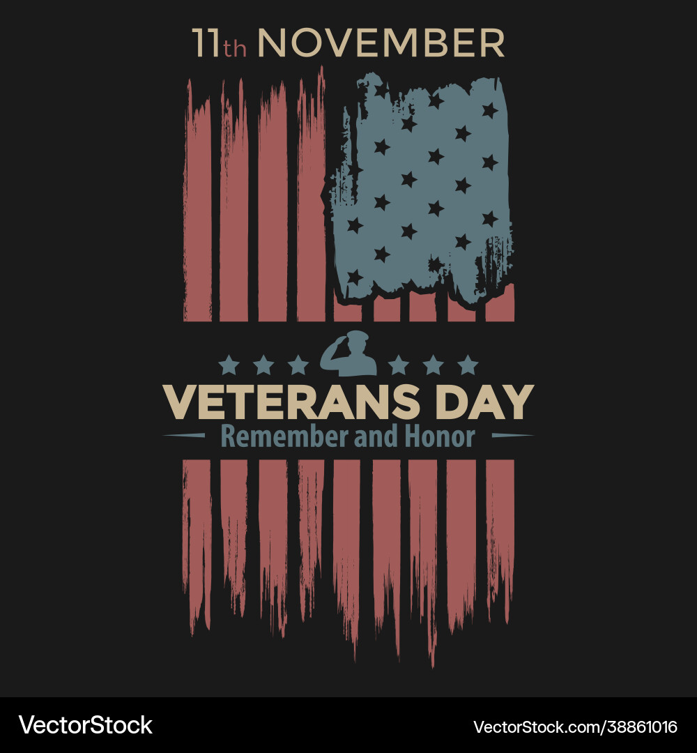 Veteran day remember and honor america Royalty Free Vector