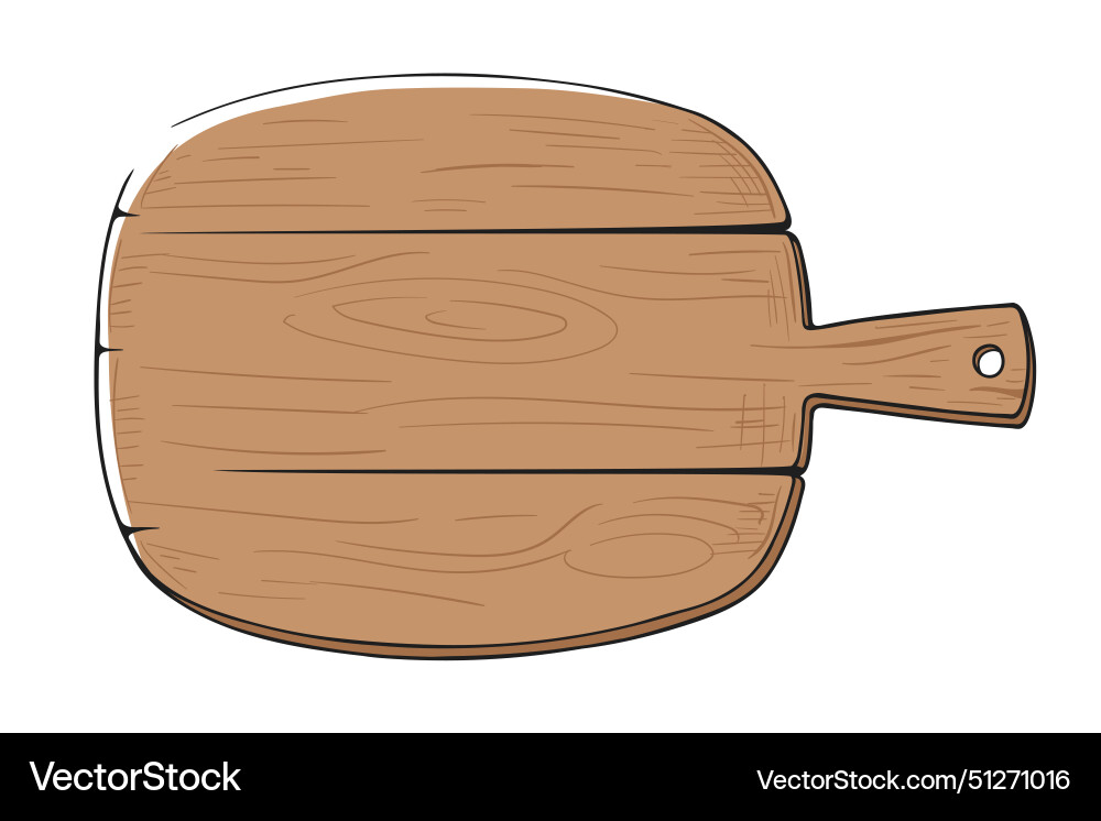 Wooden cut board isolated on white background Vector Image