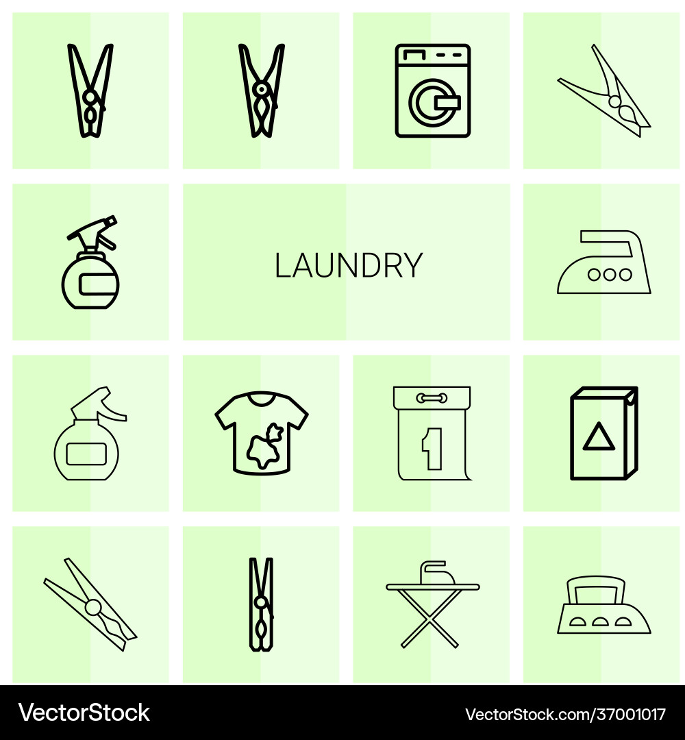 14 laundry icons Royalty Free Vector Image - VectorStock