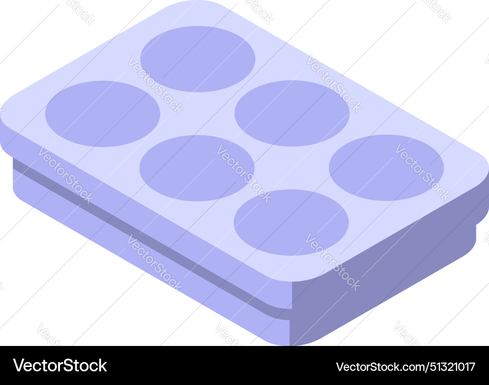 A purple isometric egg tray Royalty Free Vector Image