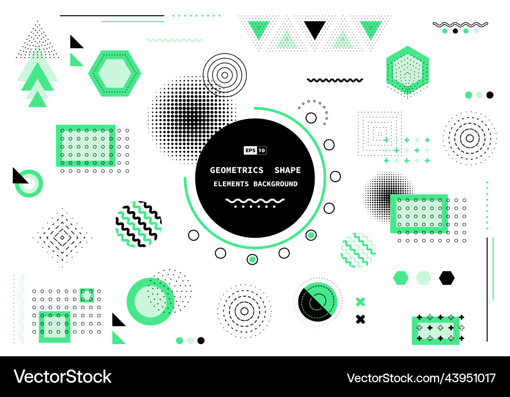 Abstract green and black geometric modern shape Vector Image