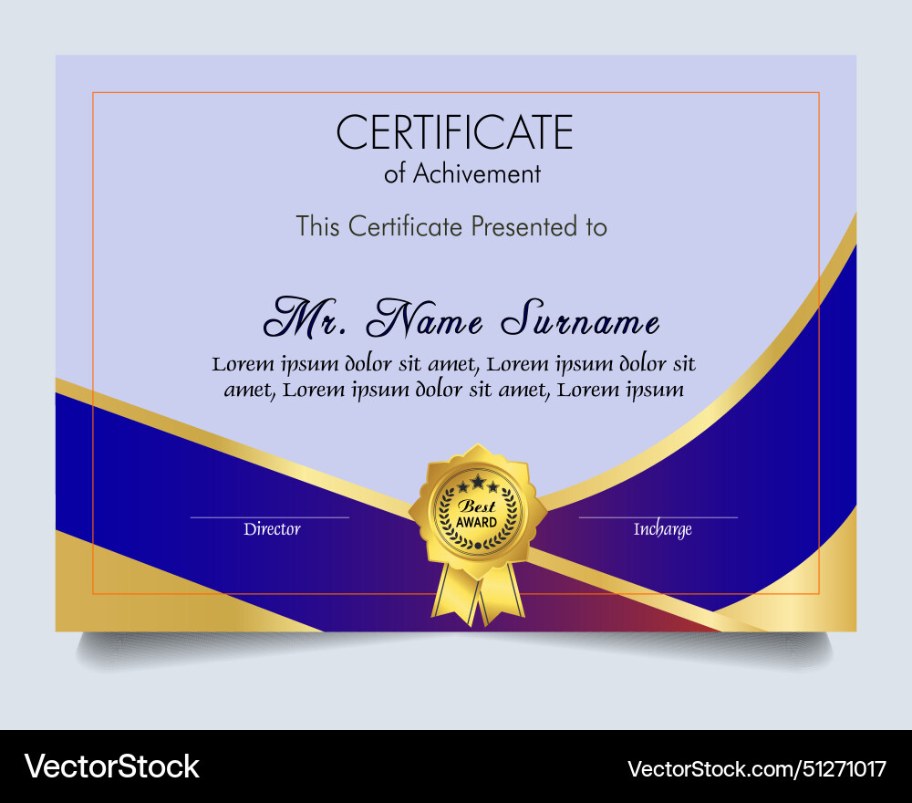 Certificate design Royalty Free Vector Image - VectorStock