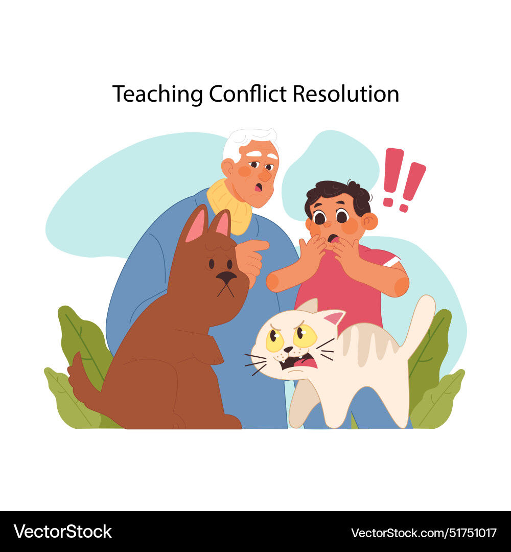 Conflict resolution concept flat Royalty Free Vector Image