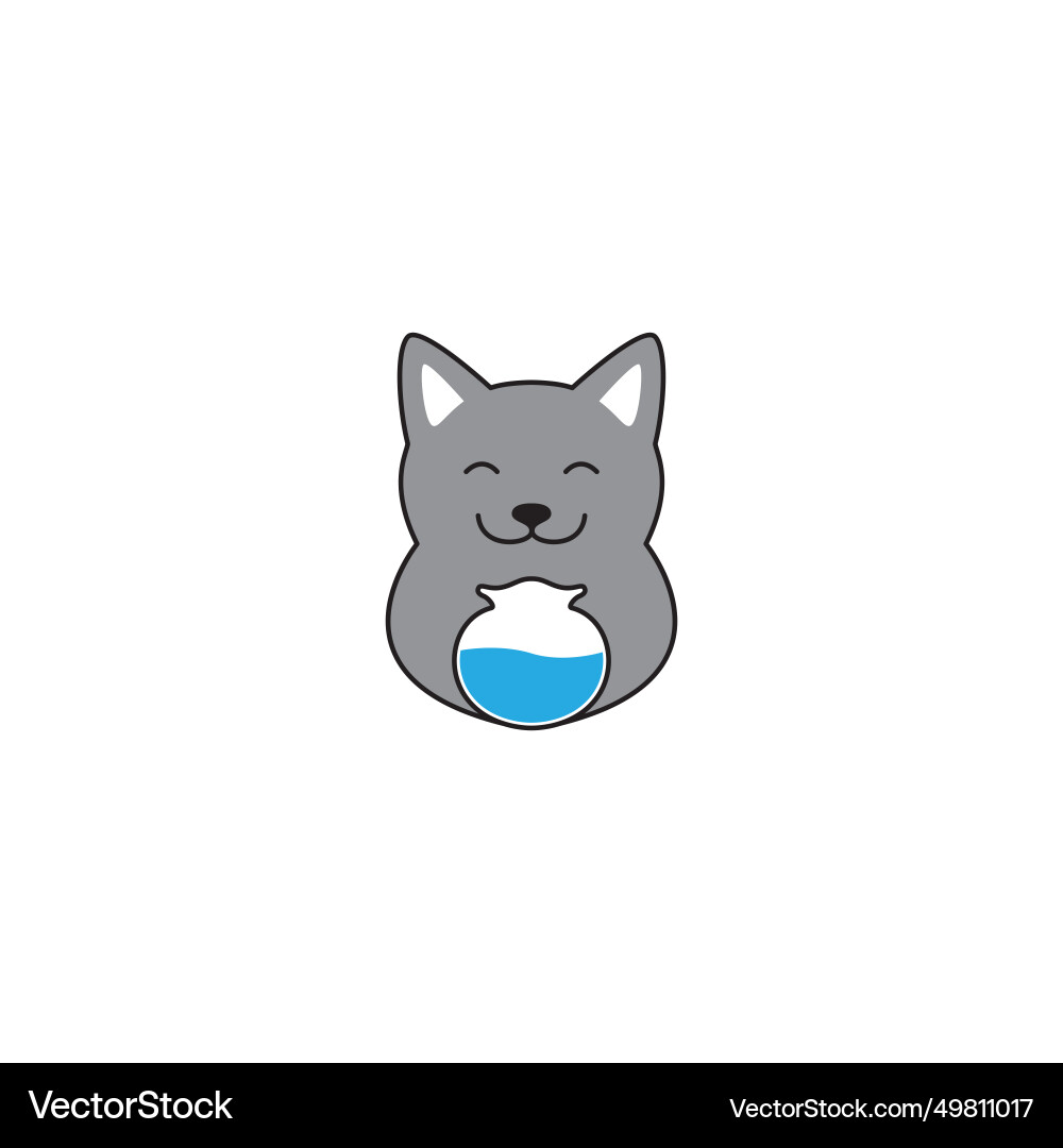 Dog cat pets cute icon logo design Royalty Free Vector Image