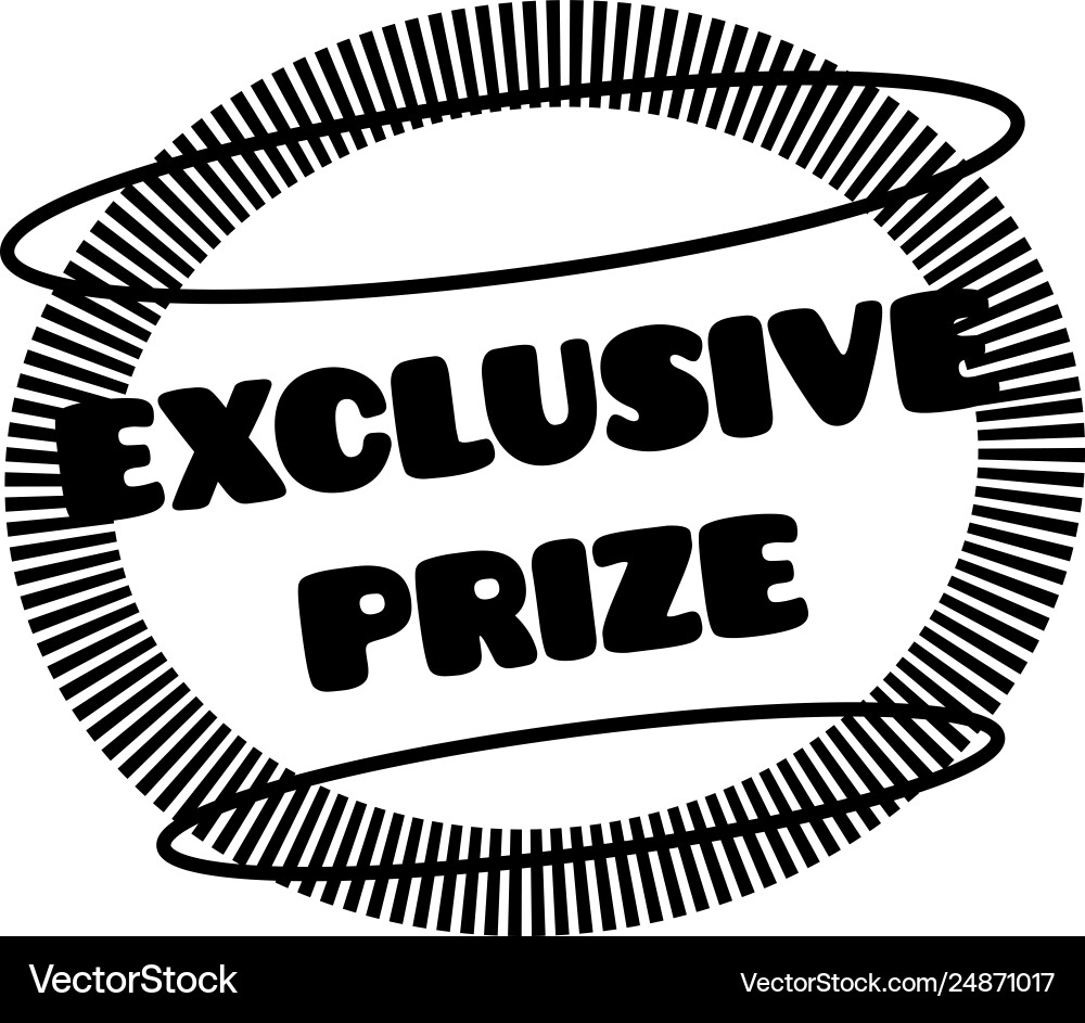 Exclusive prize stamp on white Royalty Free Vector Image
