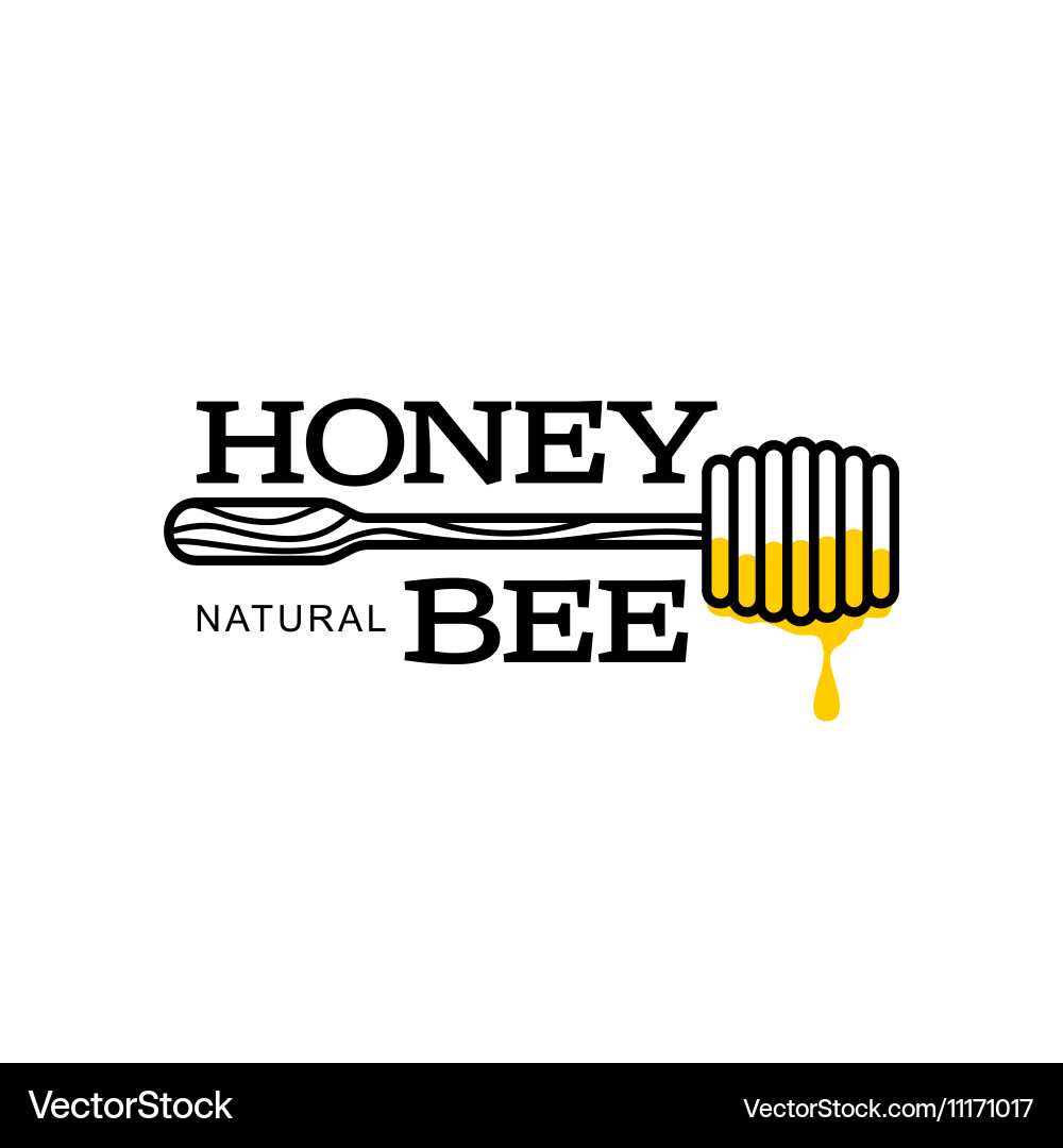 Hand-drawn dipper logo for honey products Vector Image