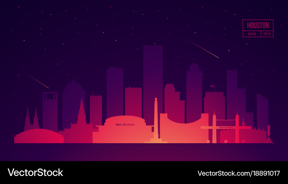 Houston skyline buildings Royalty Free Vector Image