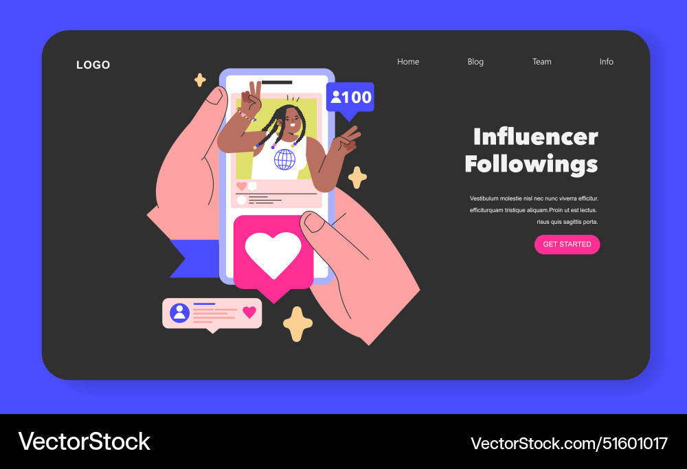 Influencer followings concept hands hold Vector Image