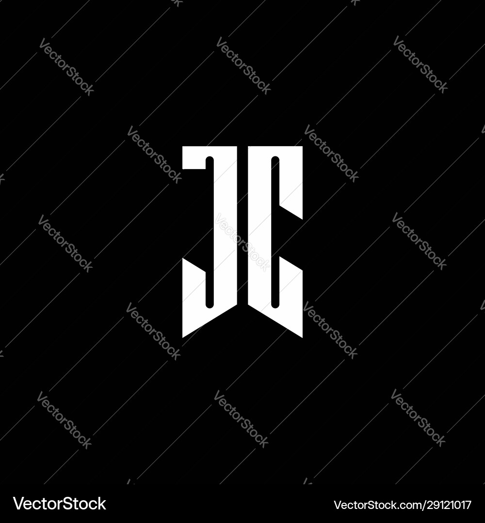 Jc logo monogram with emblem style isolated Vector Image