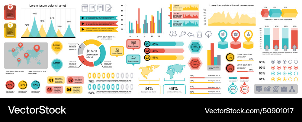 Mega set of infographic elements data Royalty Free Vector