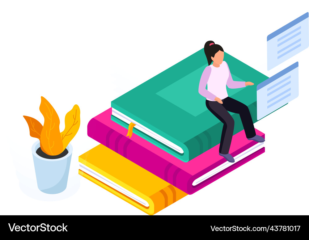 Online Education Stack Royalty Free Vector Image