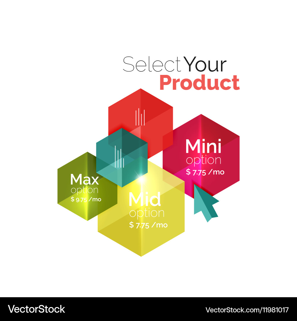 Option select template Royalty Free Vector Image