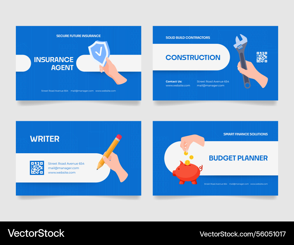 Professional Agent Business Cards Royalty Free Vector Image
