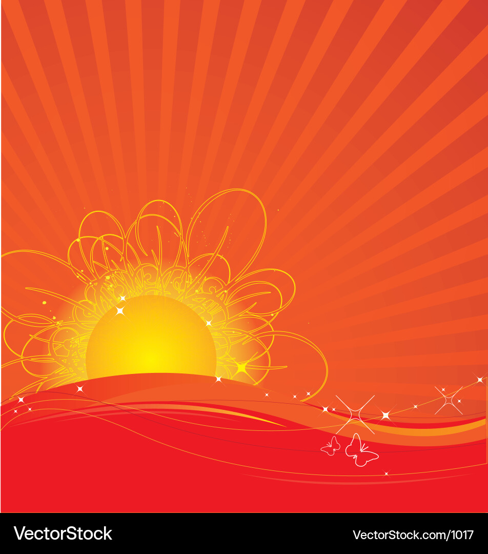 Rising sun Royalty Free Vector Image - VectorStock
