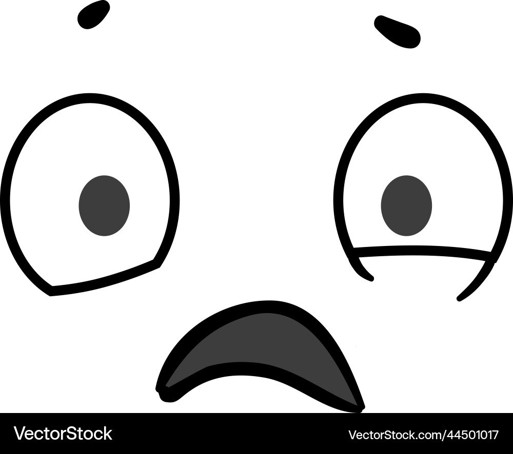Shocked face comic expression cartoon character Vector Image