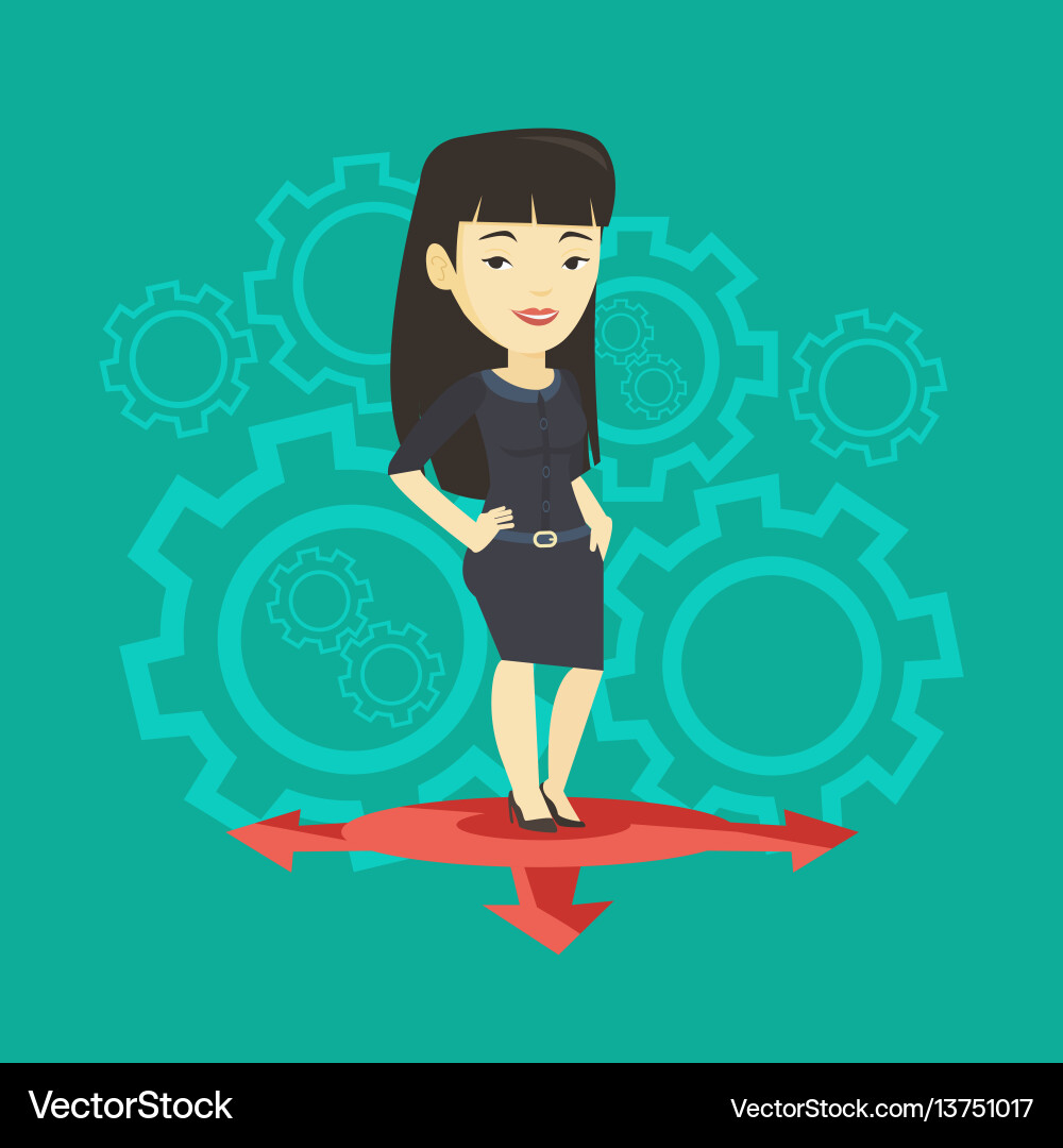 Woman choosing career way Royalty Free Vector Image