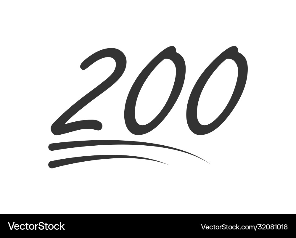 200 - hundred number icon symbol isolated Vector Image