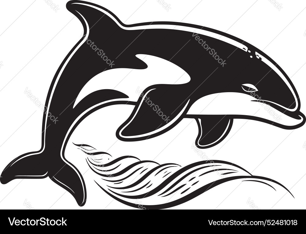 Adorable aquatic ambassador orca emblem Royalty Free Vector