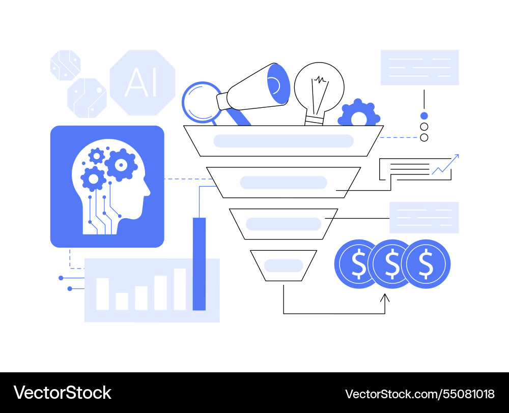 Ai-powered sales pipeline management abstract Vector Image
