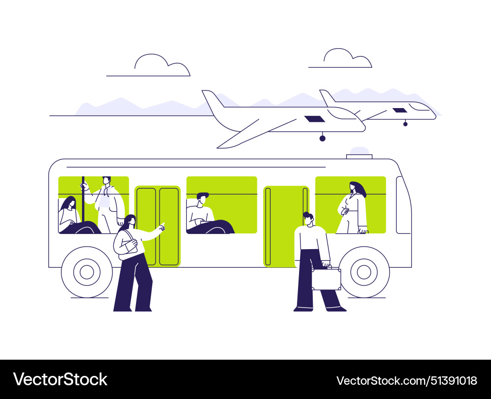 Airport shuttle bus abstract concept Royalty Free Vector