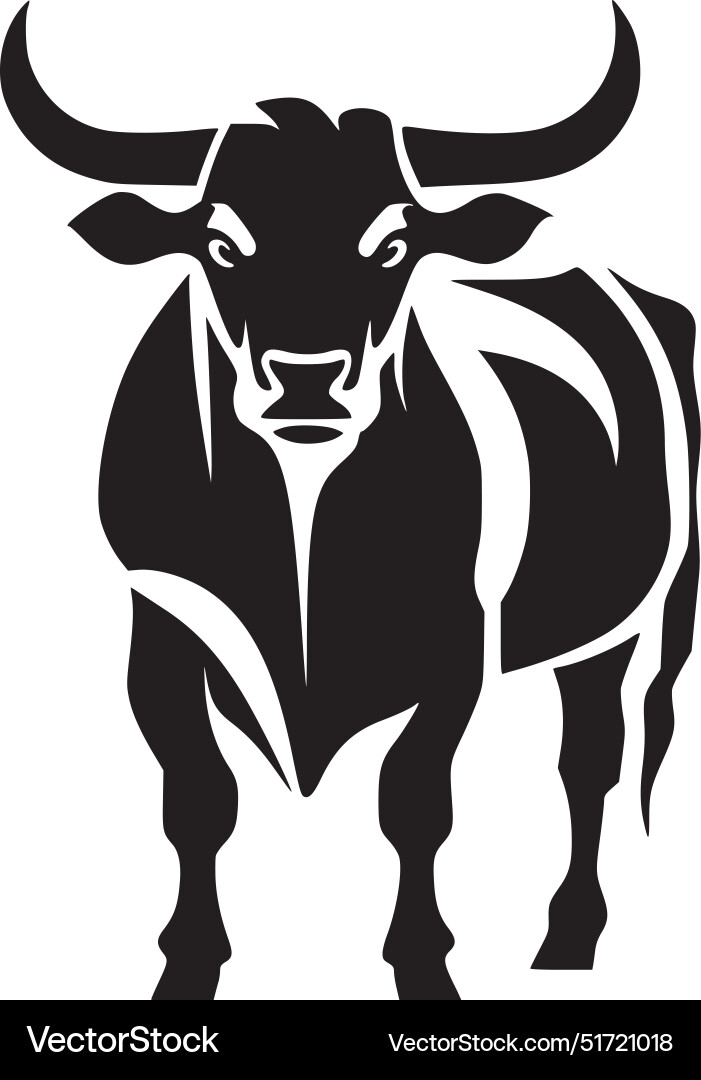 Bull - black and white isolated icon Royalty Free Vector