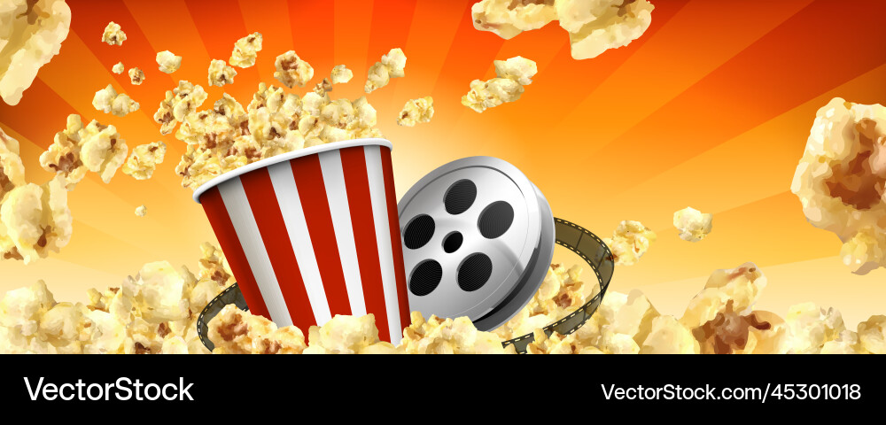 Caramel popcorn banner ads Royalty Free Vector Image