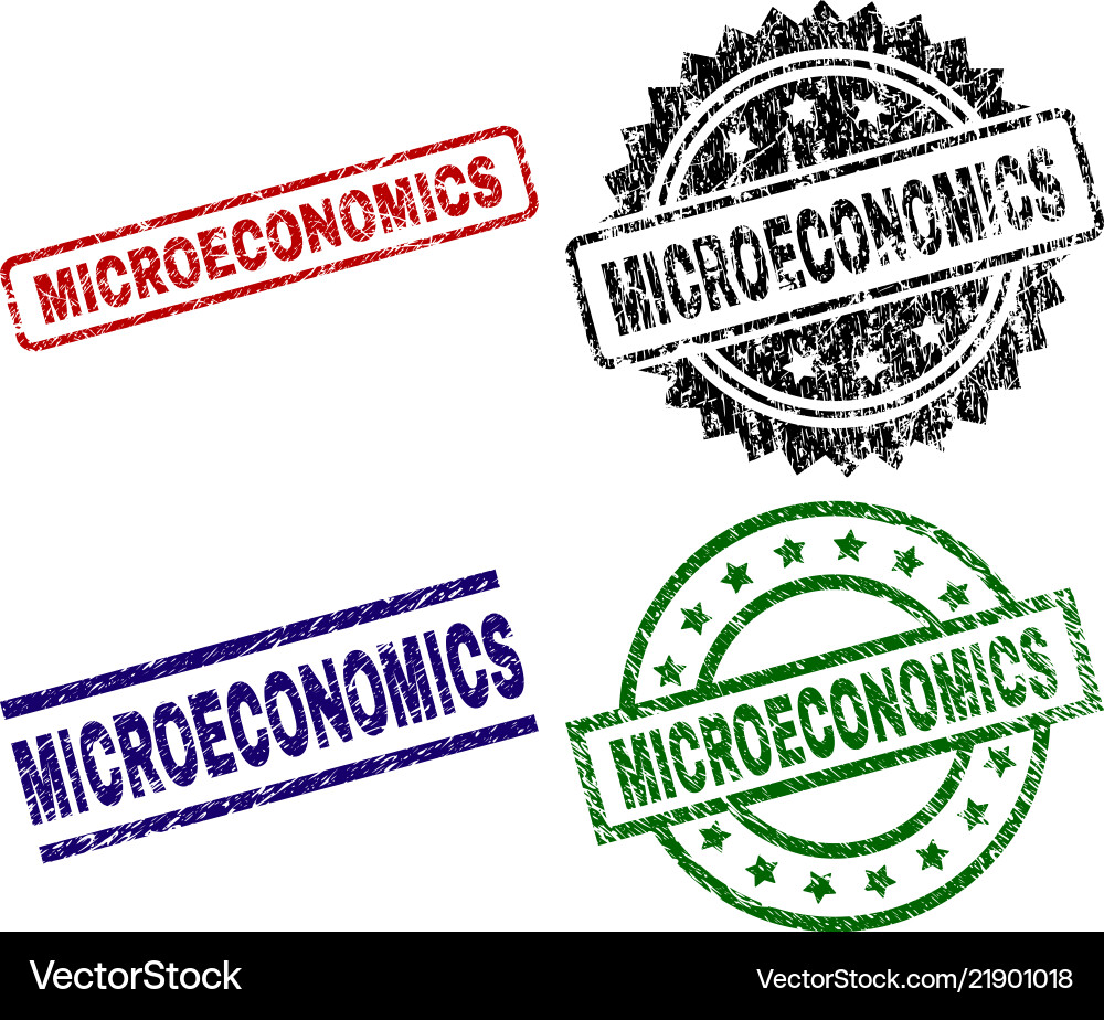 Damaged textured microeconomics seal stamps Vector Image