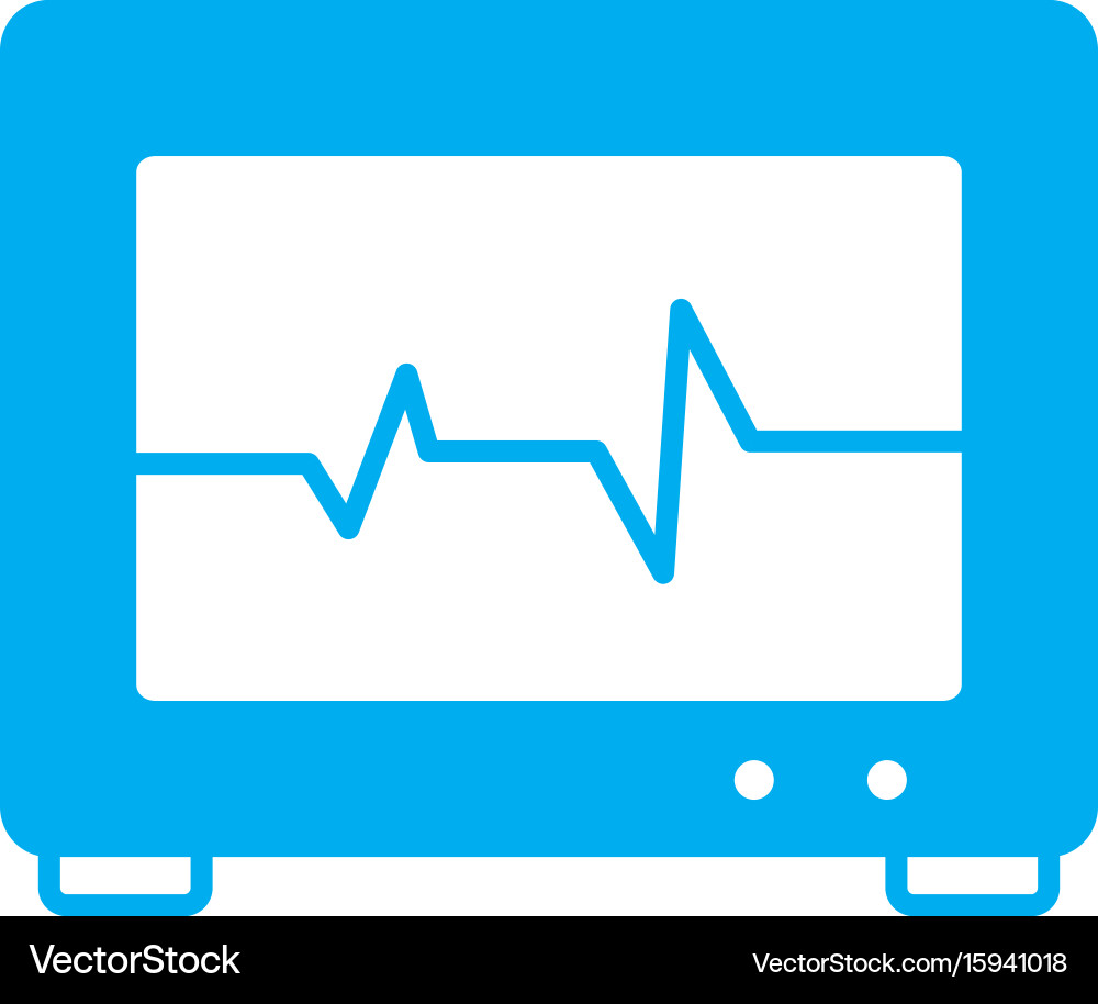 Electro cardio monitor device icon Royalty Free Vector Image