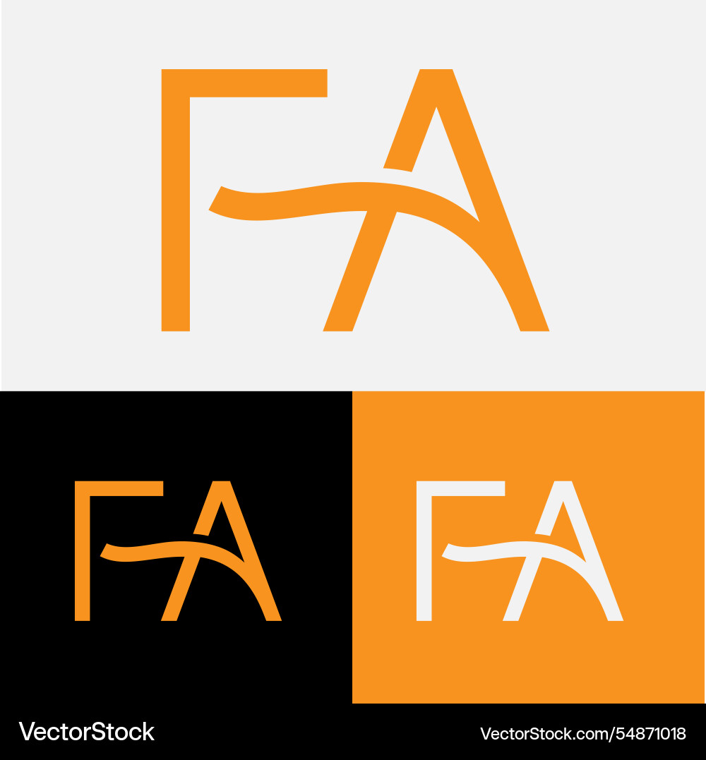 Fa initial letter logo symbol design Royalty Free Vector