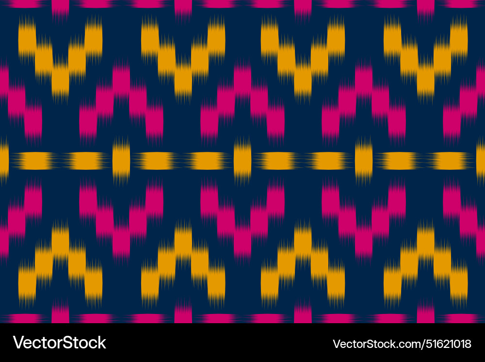 Fabric ikat pattern art geometric ethnic seamless Vector Image