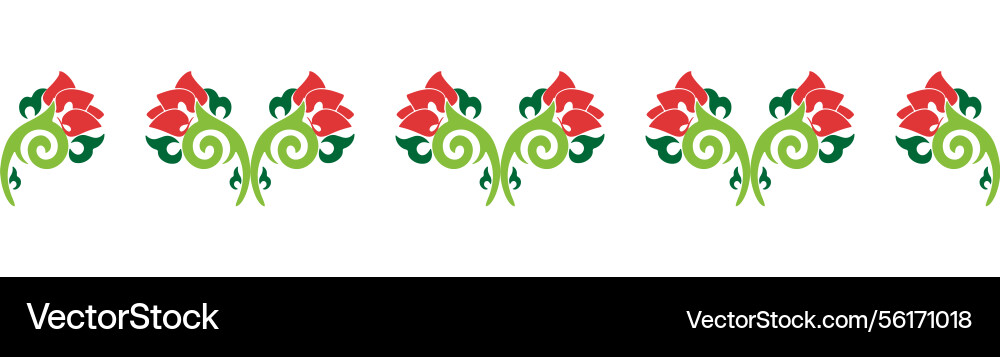 Floral pattern tatar native ornamental border Vector Image