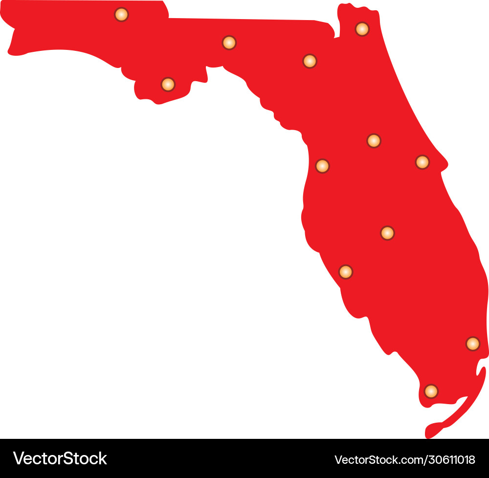 Florida map design Royalty Free Vector Image - VectorStock