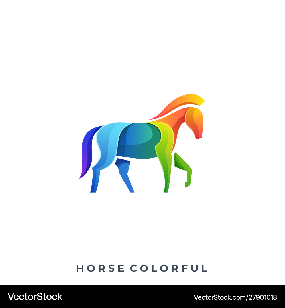 Horse colorful template Royalty Free Vector Image