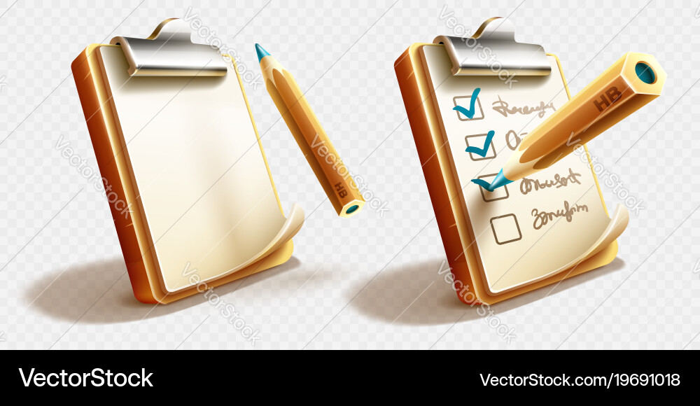Icons of checklist things Royalty Free Vector Image
