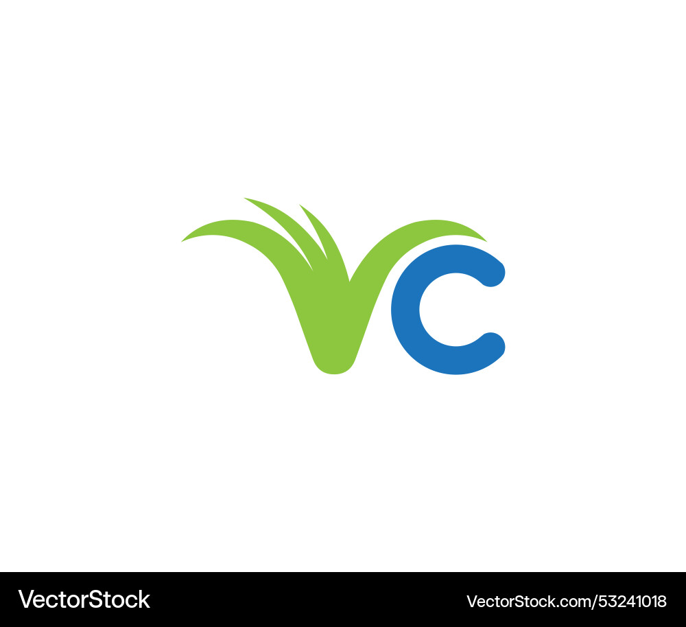 Initial vc letter logo design template Royalty Free Vector