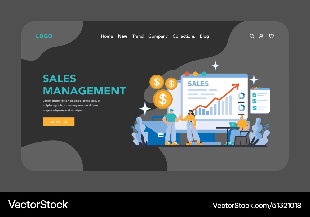 Marketing and sales concept flat Royalty Free Vector Image