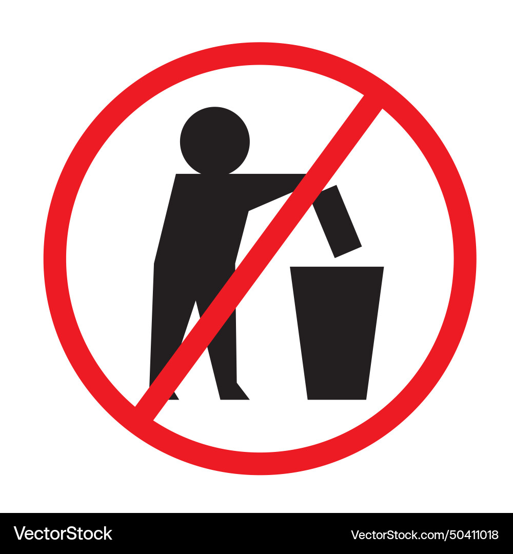 No littering sticker sign symbol icon Royalty Free Vector