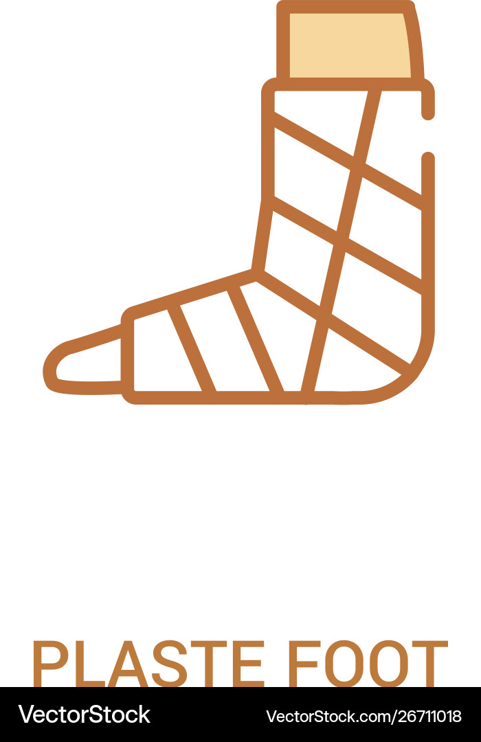 Plaste foot concept 2 colored icon simple line Vector Image