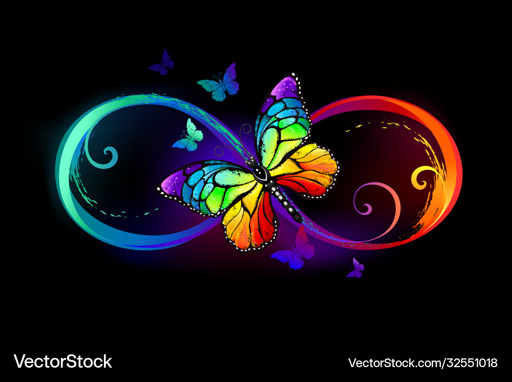 Rainbow Butterfly Infinity Symbol Royalty Free Vector Image