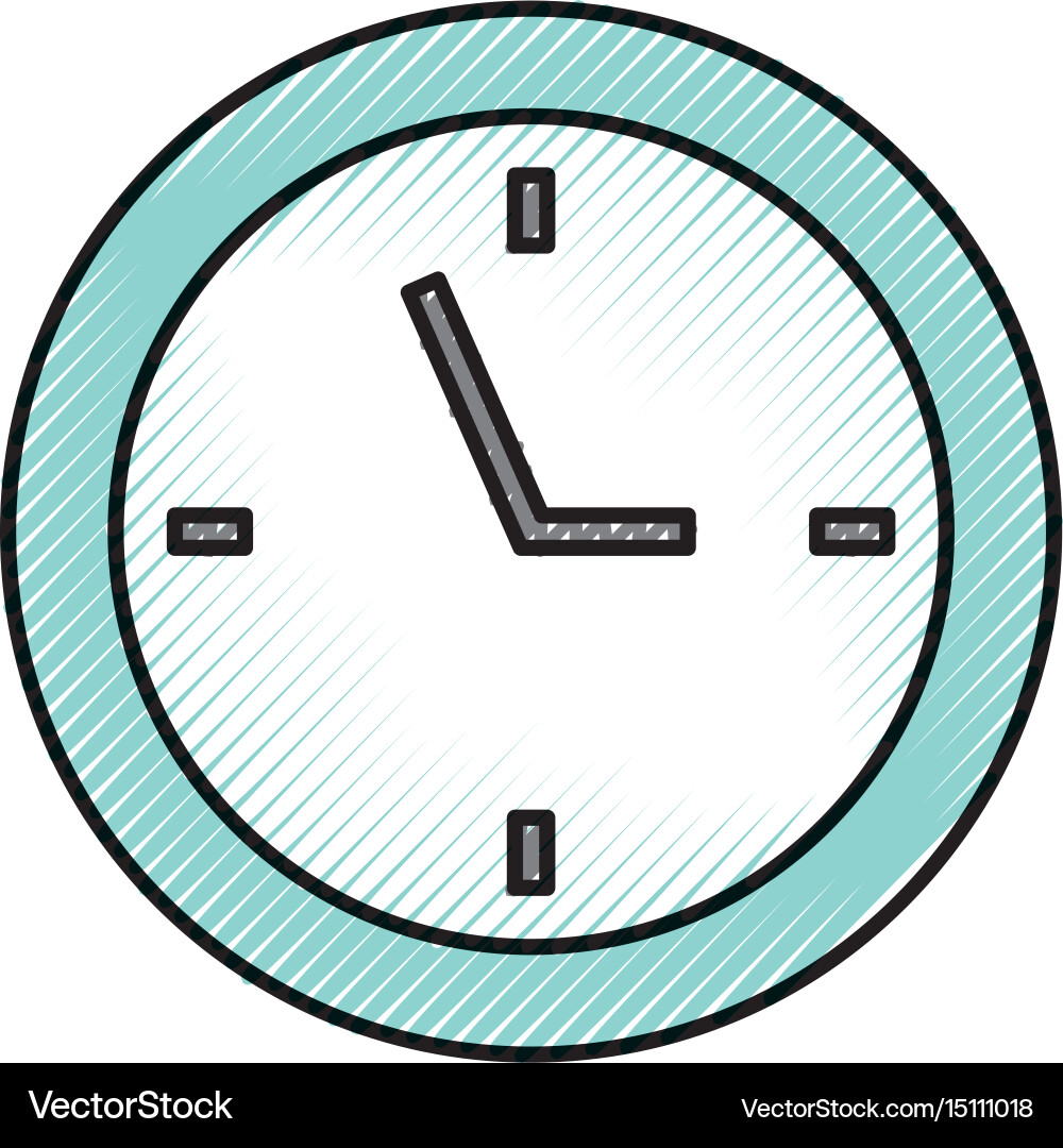 Scribble clock cartoon Royalty Free Vector Image