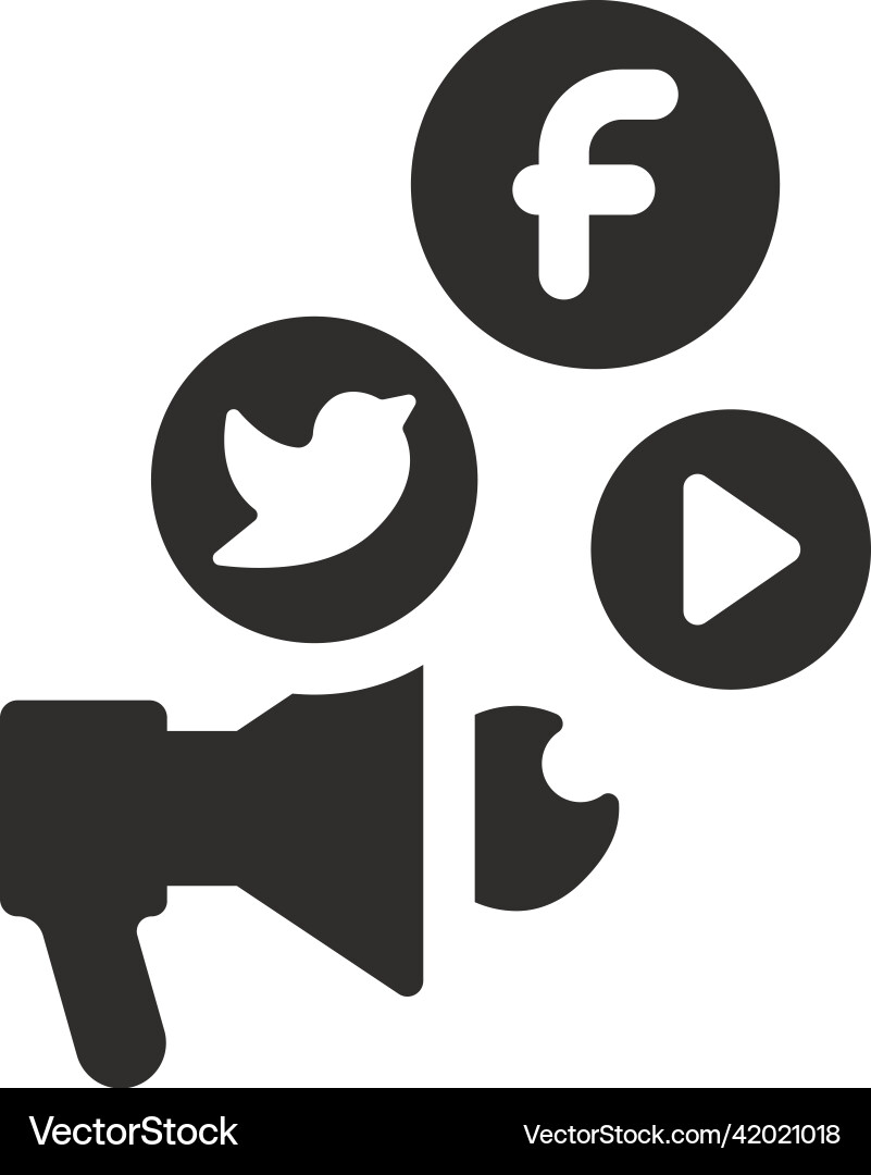 Social marketing icon on white background Vector Image