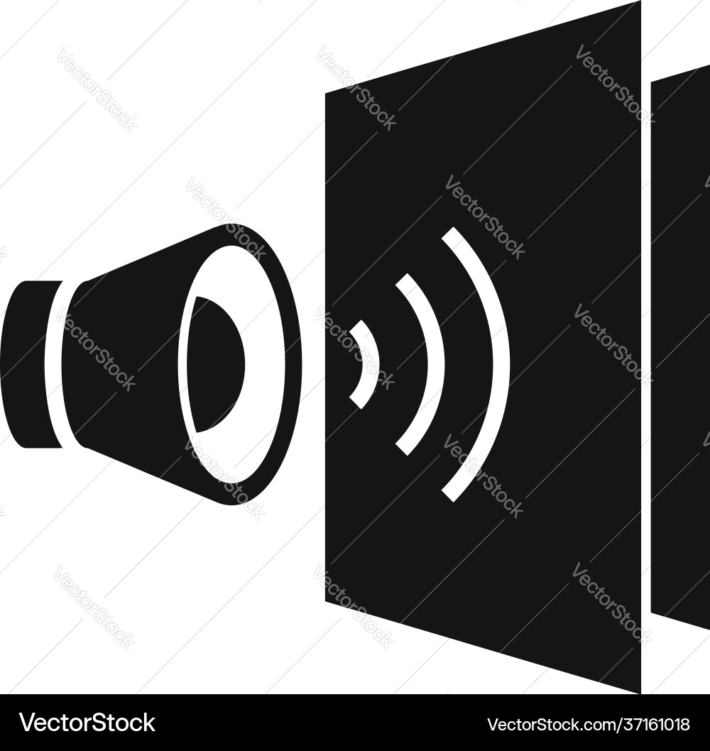 Sound absorption icon simple style Royalty Free Vector Image