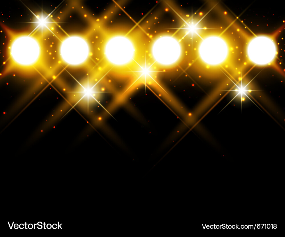 Spotlights with stars Royalty Free Vector Image
