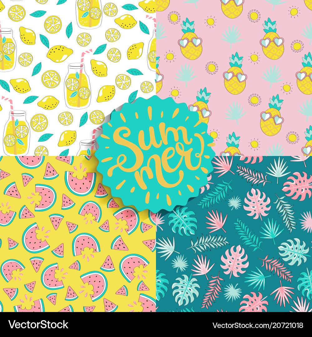 Summer Tropical Patterns Royalty Free Vector Image