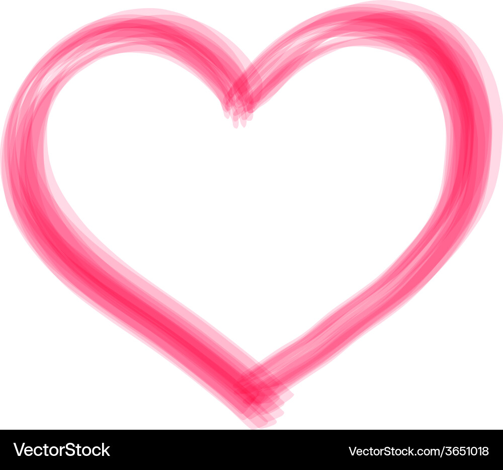 Transparent brush heart Royalty Free Vector Image