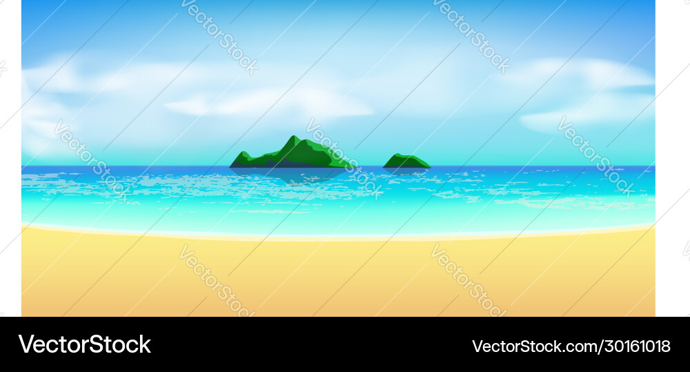 Tropical beach view Royalty Free Vector Image - VectorStock