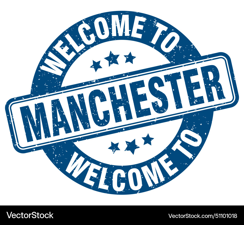 Welcome to manchester stamp round sign Royalty Free Vector